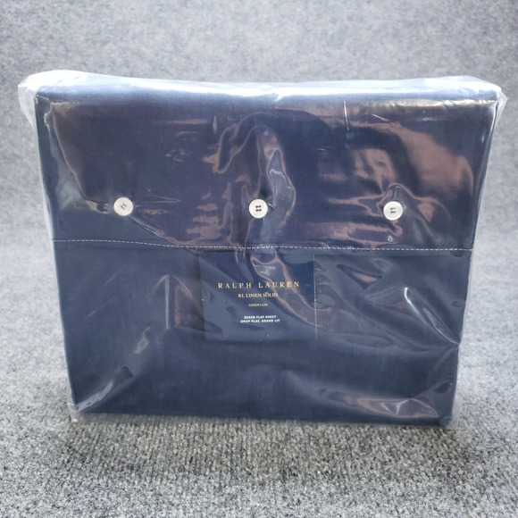 Ralph Lauren | Bedding | Ralph Lauren Linen Queen Flat Sheet Solid Navy ...